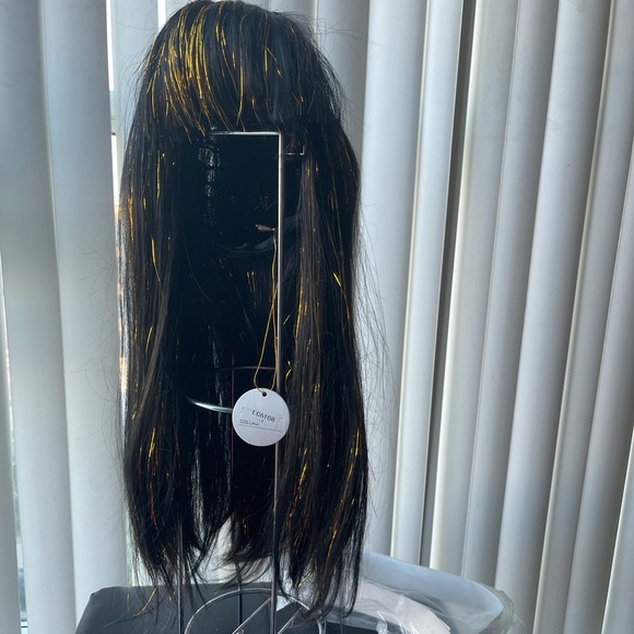 Dolls Kill | Accessories | Gold Black Tinsel Metallic Hair Wig ...